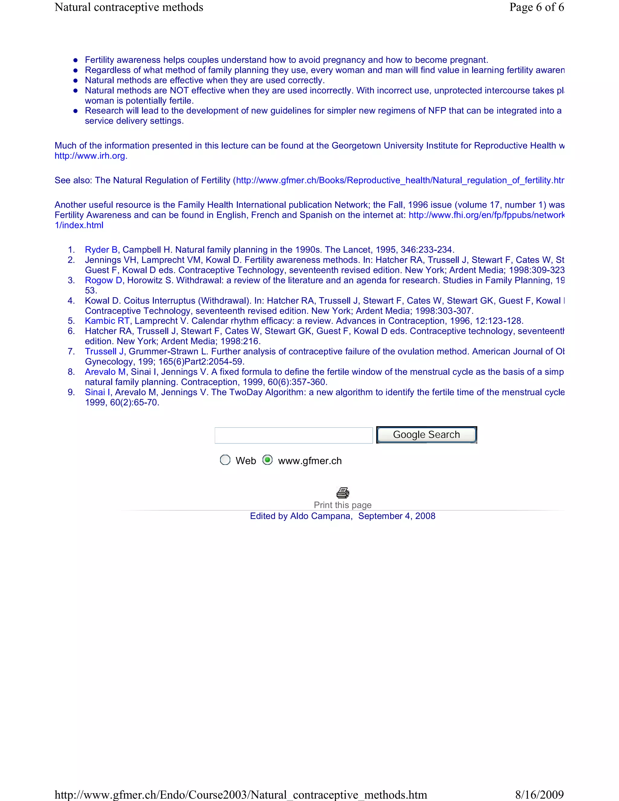 Natural Contraceptive Method | PDF