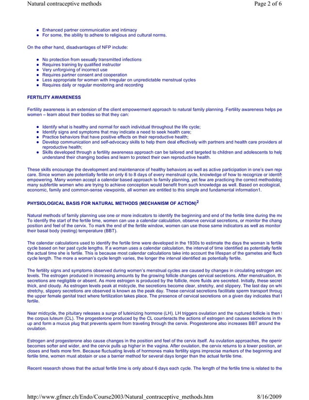 Natural Contraceptive Method | PDF