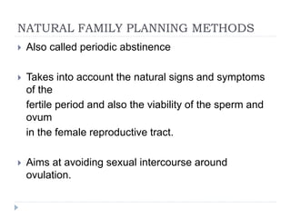 Natural contraceptive methods | PPTX