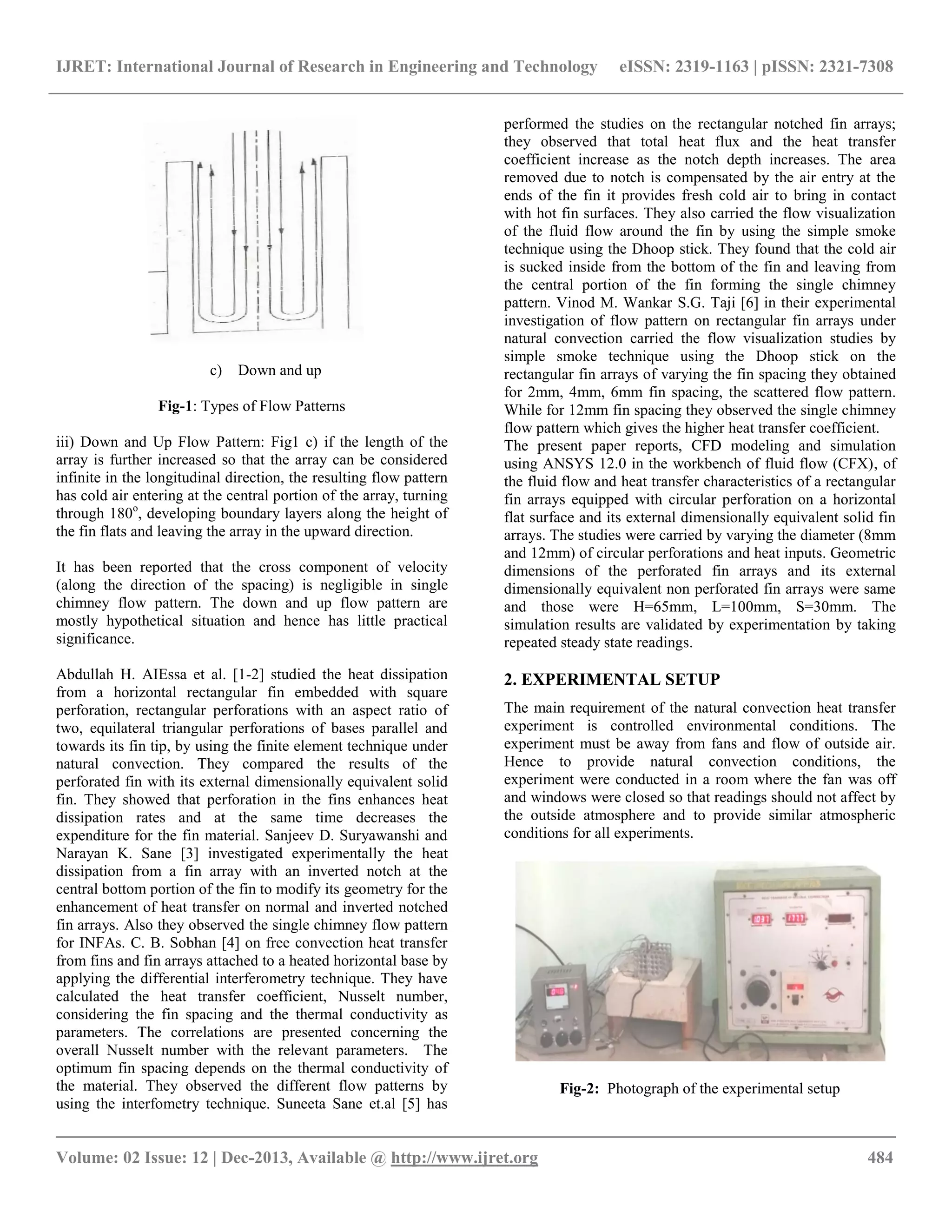 Natural convection heat transfer flow visualization of perforated fin ...
