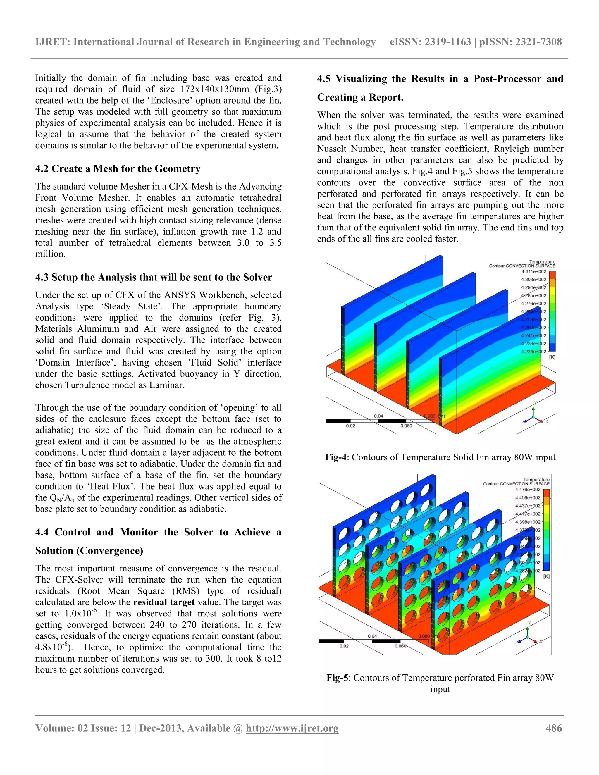 Natural convection heat transfer flow visualization of perforated fin arrays by cfd simulation | PDF