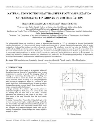 Natural convection heat transfer flow visualization of perforated fin arrays by cfd simulation ...