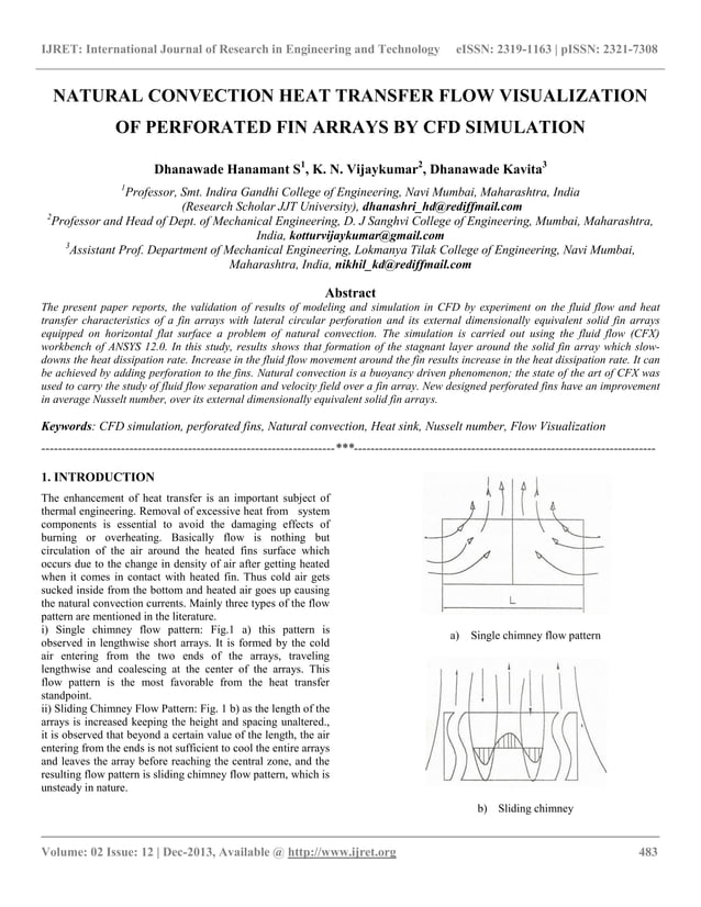 Natural convection heat transfer flow visualization of perforated fin ...
