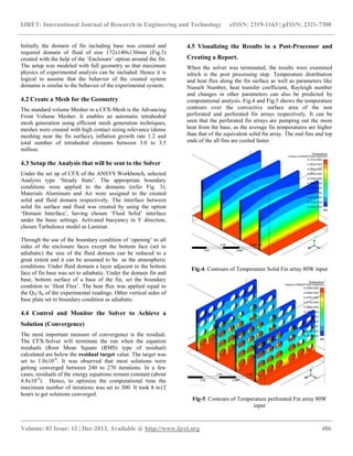 Natural convection heat transfer flow visualization of perforated fin ...