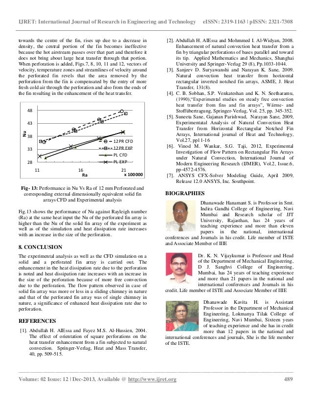 Natural Convection Heat Transfer Flow Visualization Of Perforated Fin