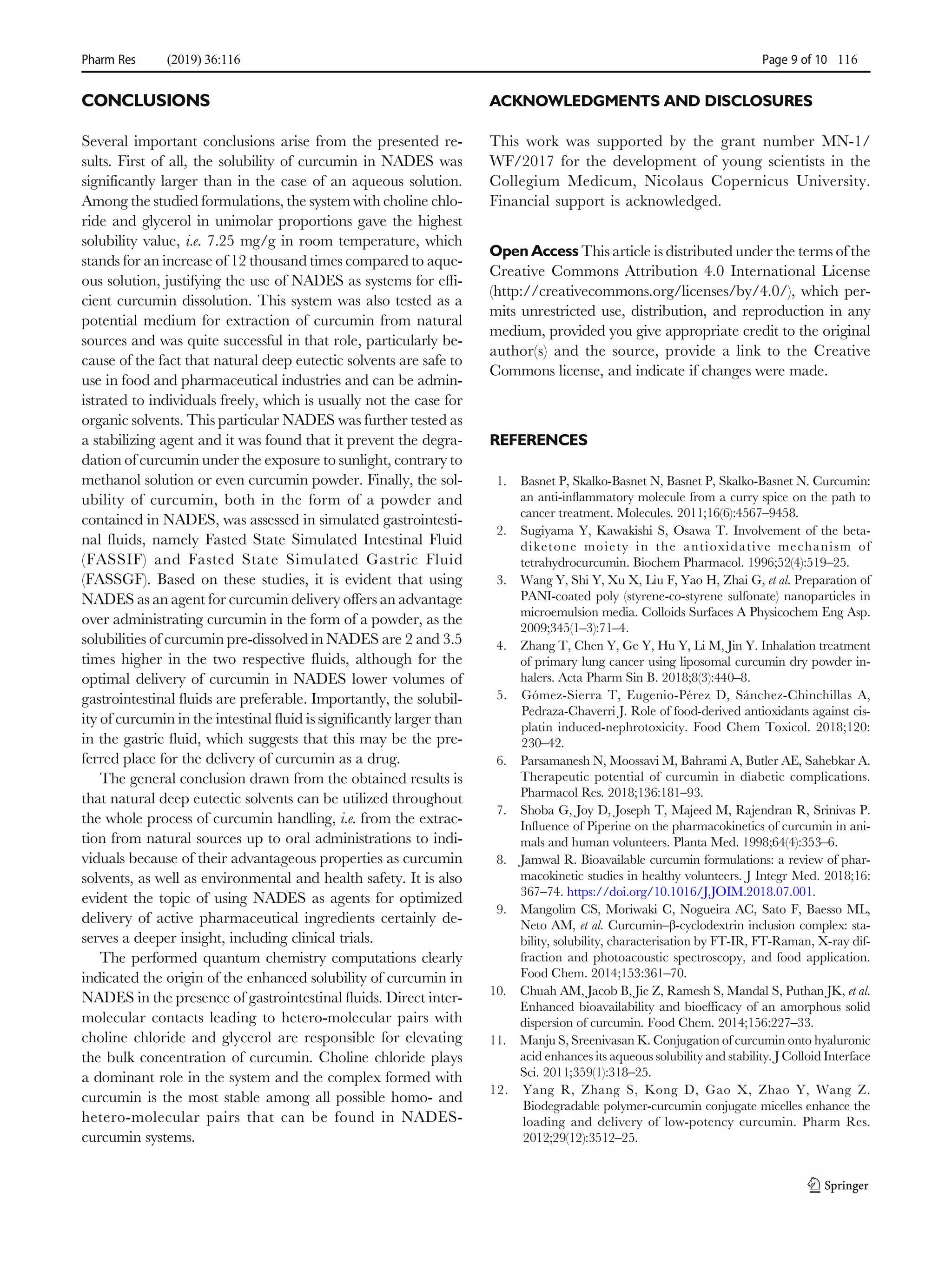 Natural Deep Eutectic Solvents as Agents for Improving Solubility ...