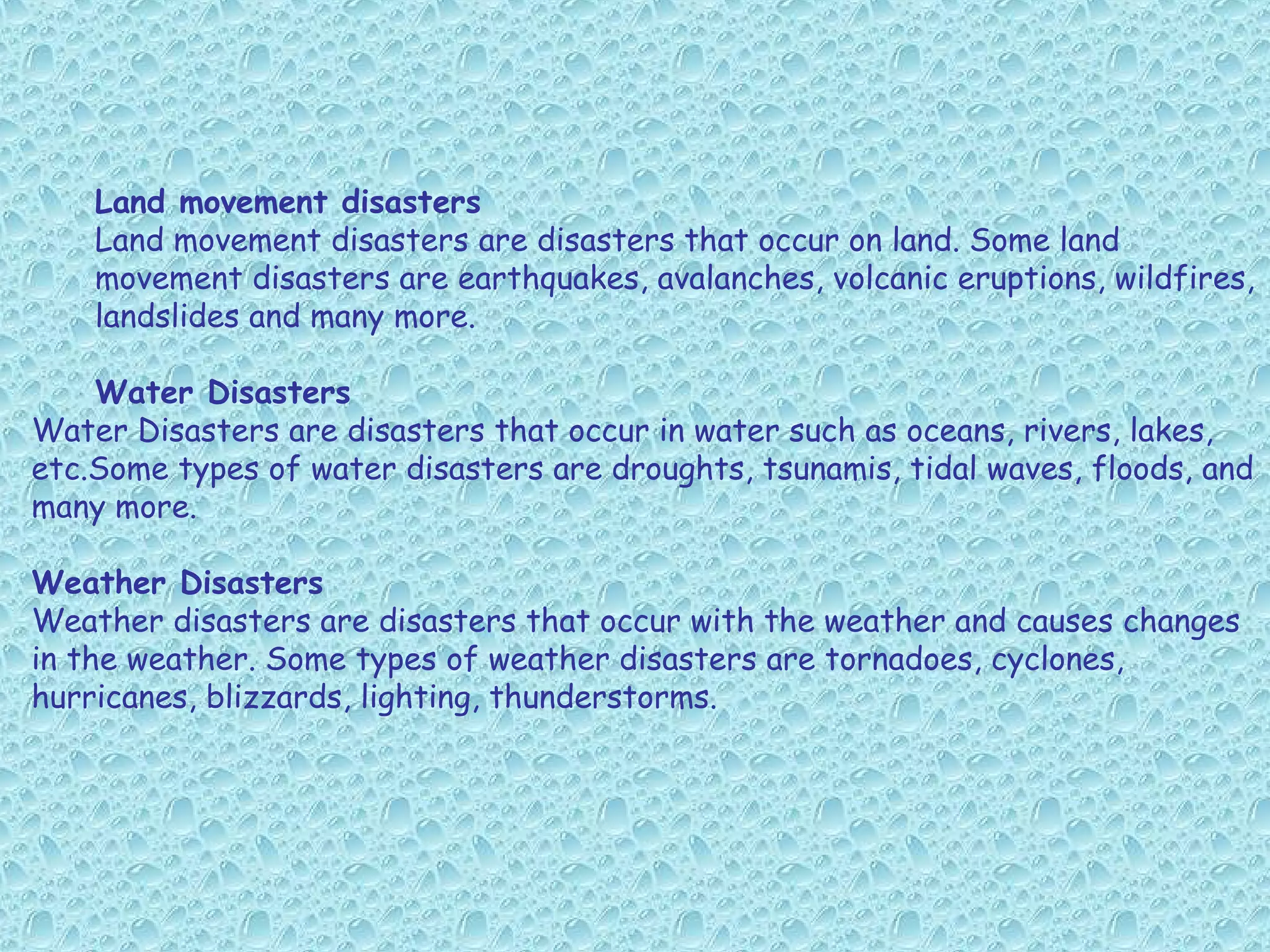 Various Natural disasters | PPT