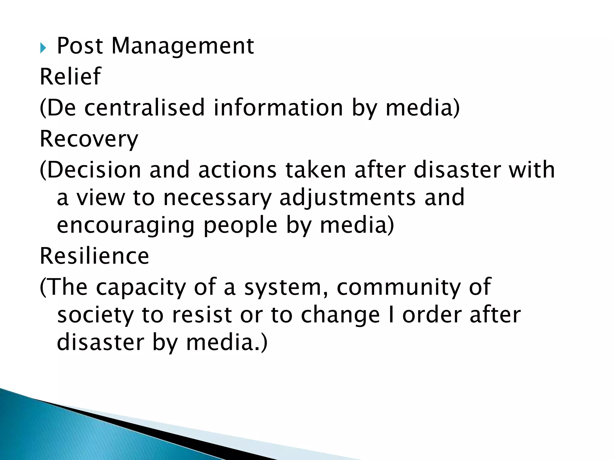 Role Of Media -Natural disaster management | PPTX