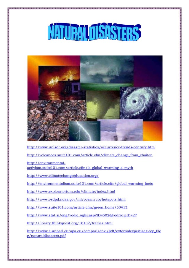 Natural disasters | DOCX