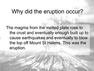 Mt St Helens Geography Case Study | PPT | Geography | Science