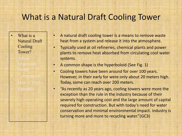 Natural Draft Cooling Towers | PPTX | Weather | Science