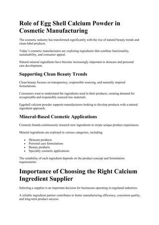 Natural Egg Shell Calcium Powder Manufacturer in India | Caltron Clays ...
