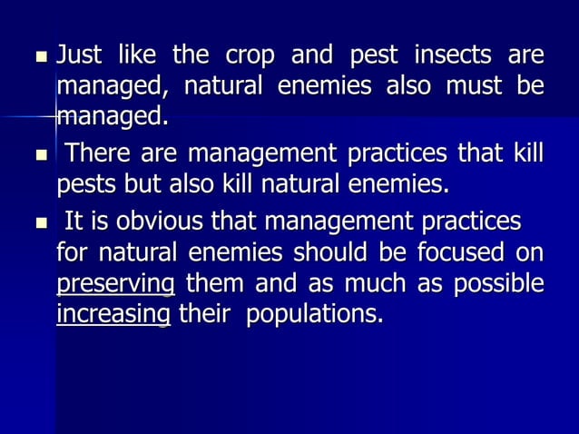 Natural enemies management | PPT | Agriculture | Industries