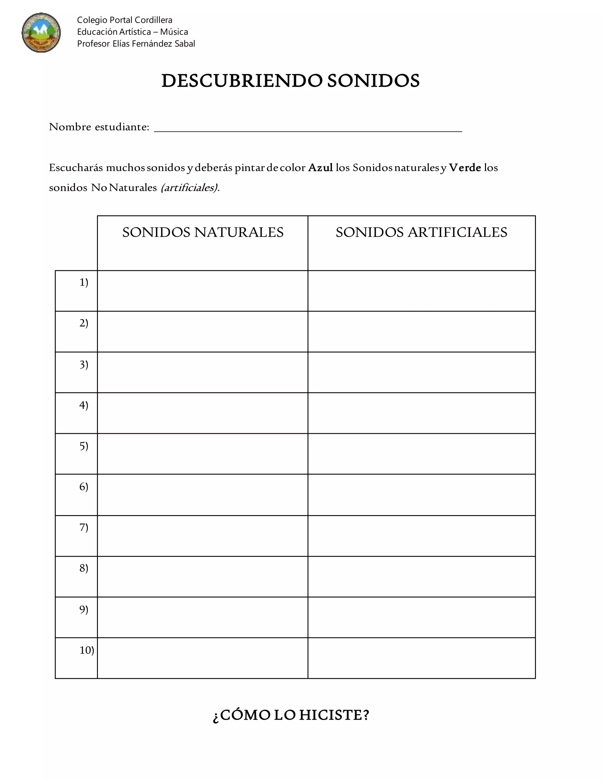 Descubriendo sonidos Naturales y No naturales | PDF