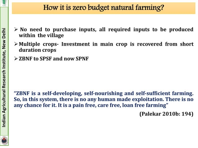 Natural Farming- Zero Budget Natural Farming | PPT | Agriculture ...
