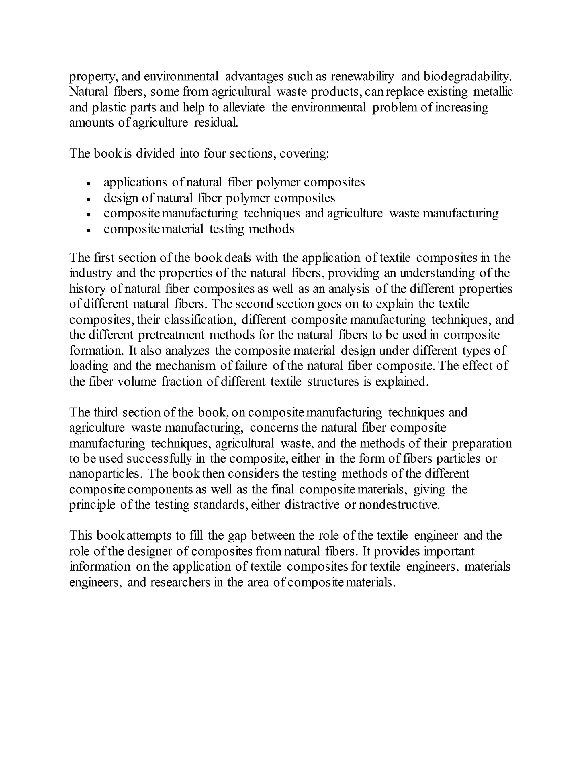 Natural fiber textile composite engineering | DOCX