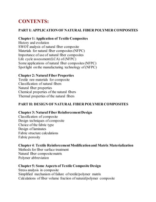 Natural fiber textile composite engineering | PDF