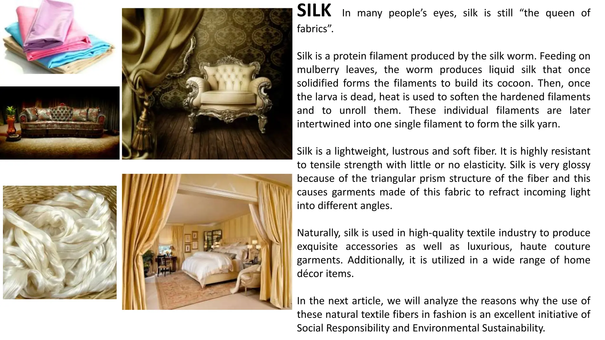 Natural Fibres in interiors use of clothing textiles | PPTX
