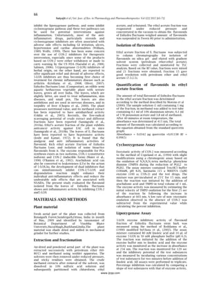 Natural flavonoids of enhydra fluctuans inhibits cyclooxygenase 2 and 5 ...