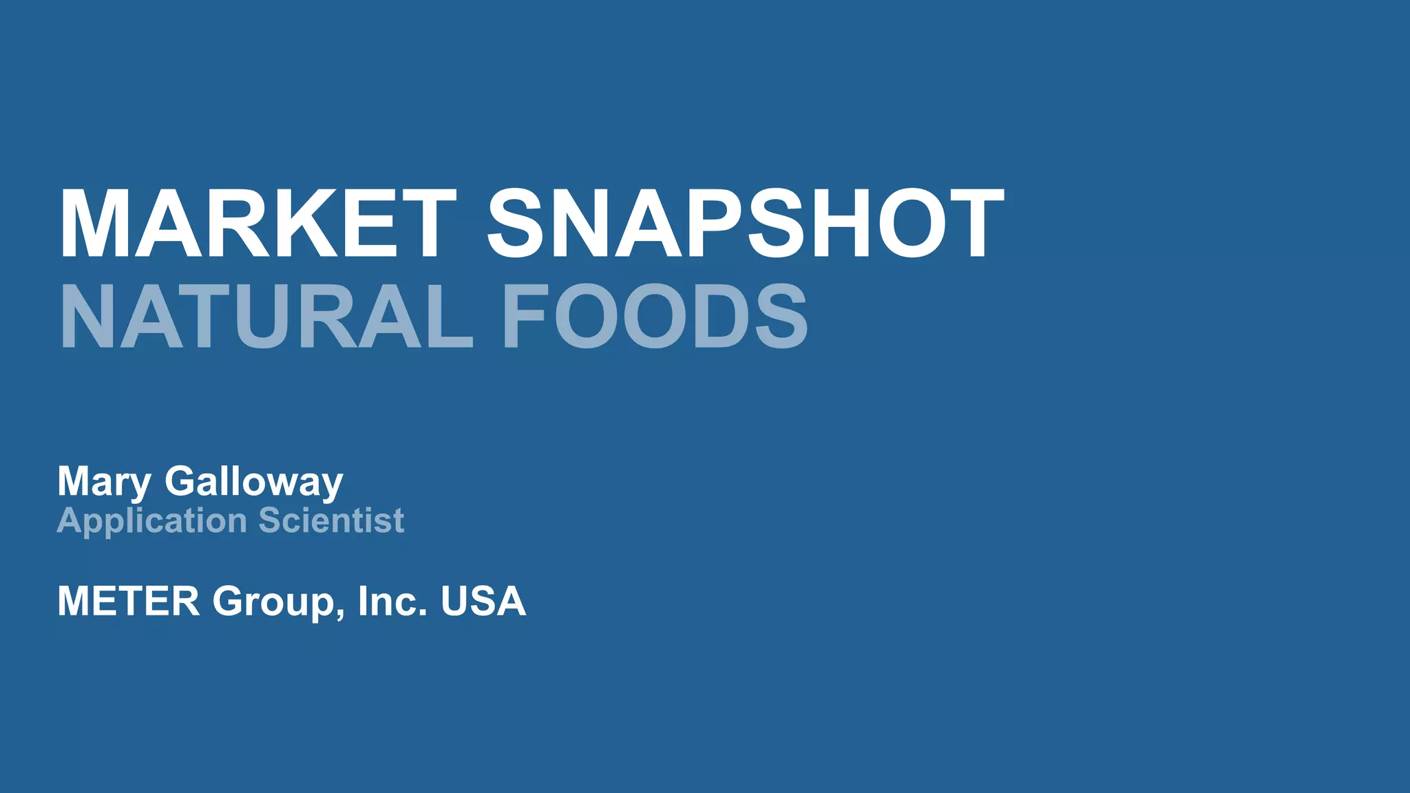 Market Snapshot: Natural Foods | PDF