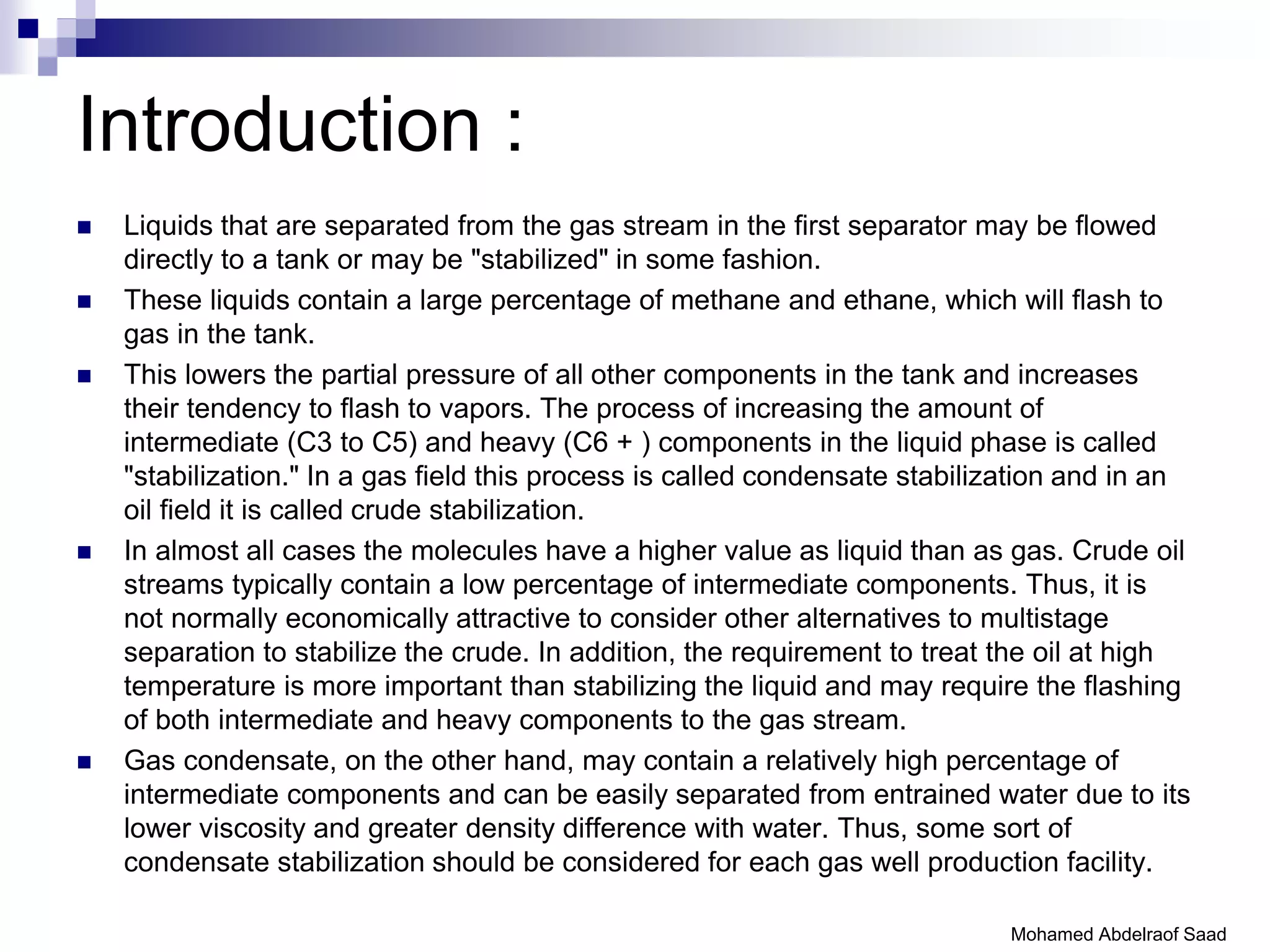 Natural gas processing technology condensate stabilization | PPTX