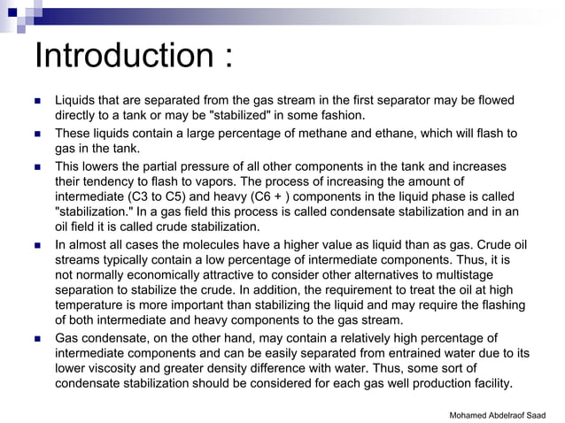 Natural gas processing technology condensate stabilization | PPTX