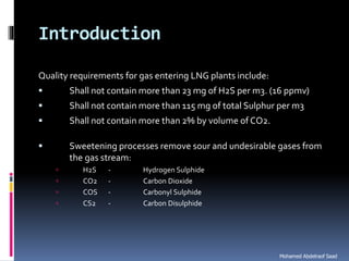 Natural gas processing technology sweetening processes | PPTX