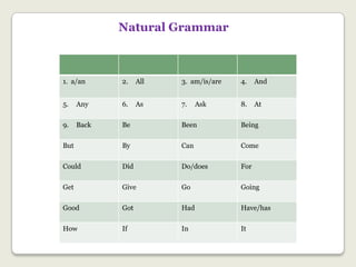 Natural grammar | PPTX