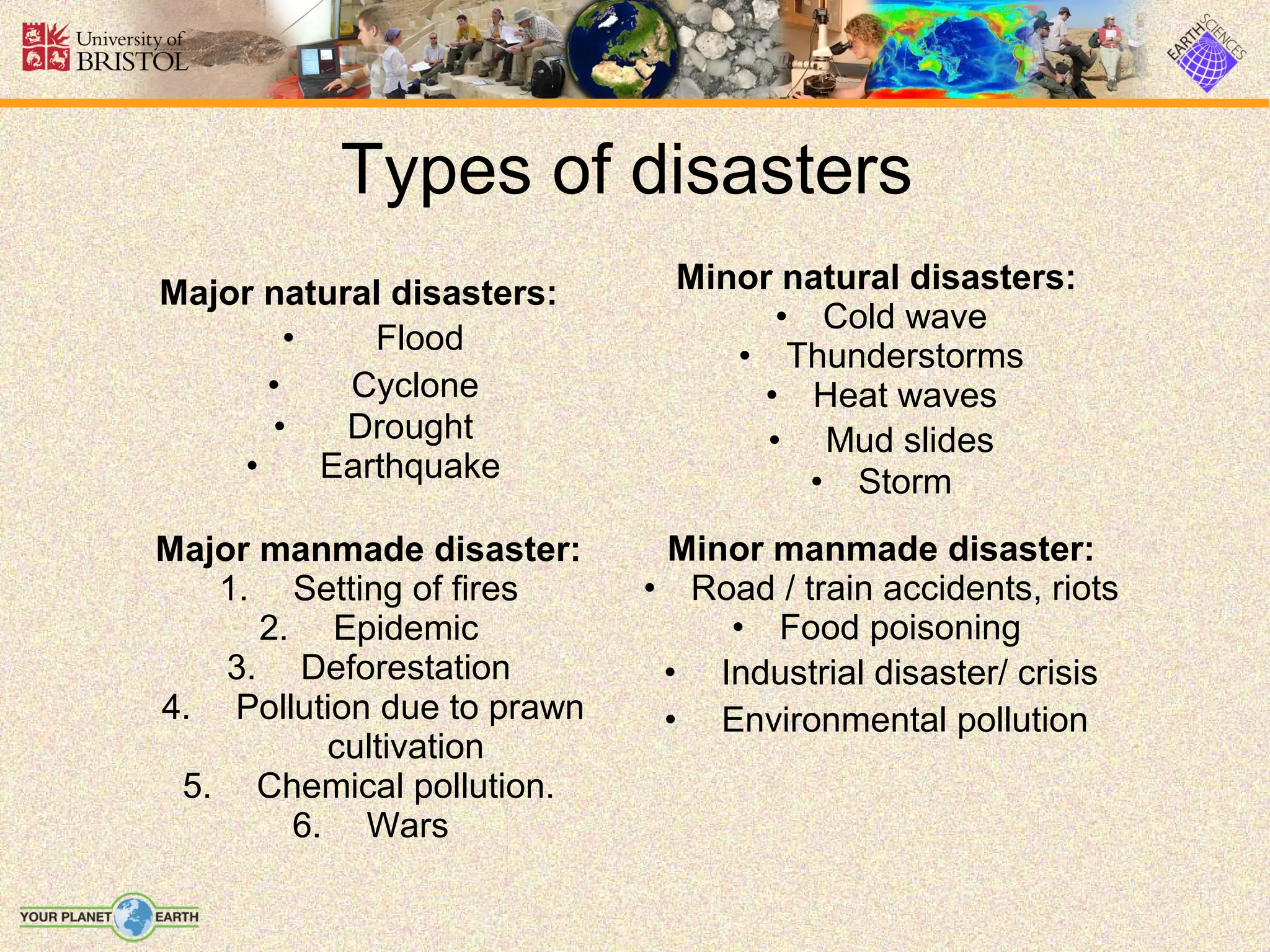 Natural hazards and disaster,types,mitigation and management | PPT