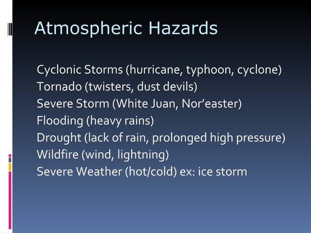 Natural Hazards, Classification and Analysis | PPT