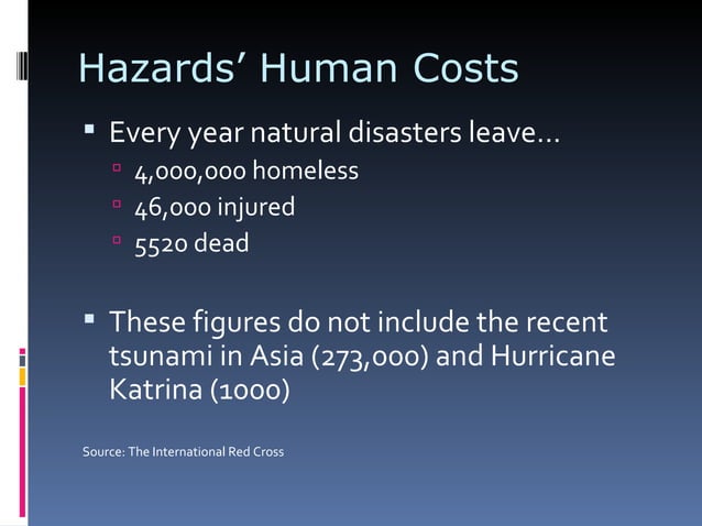 Natural Hazards, Classification and Analysis | PPT