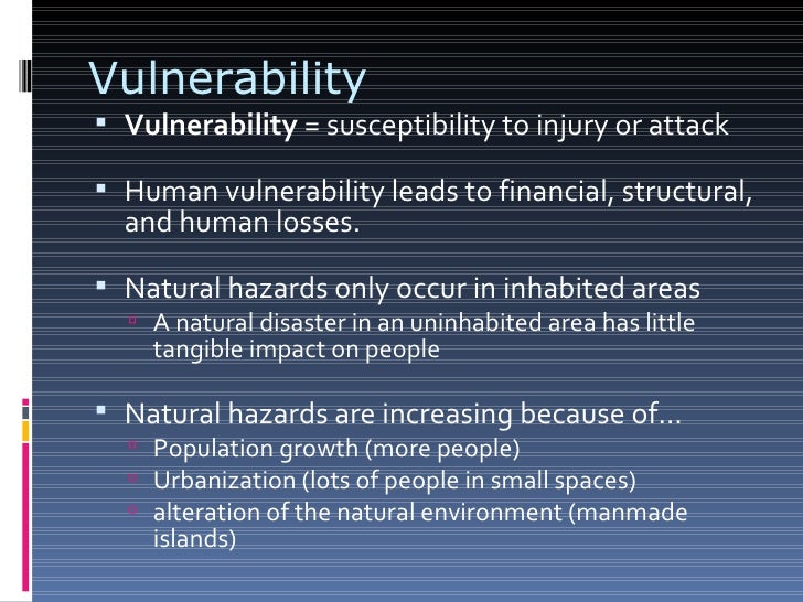 Natural Hazards, Classification and Analysis