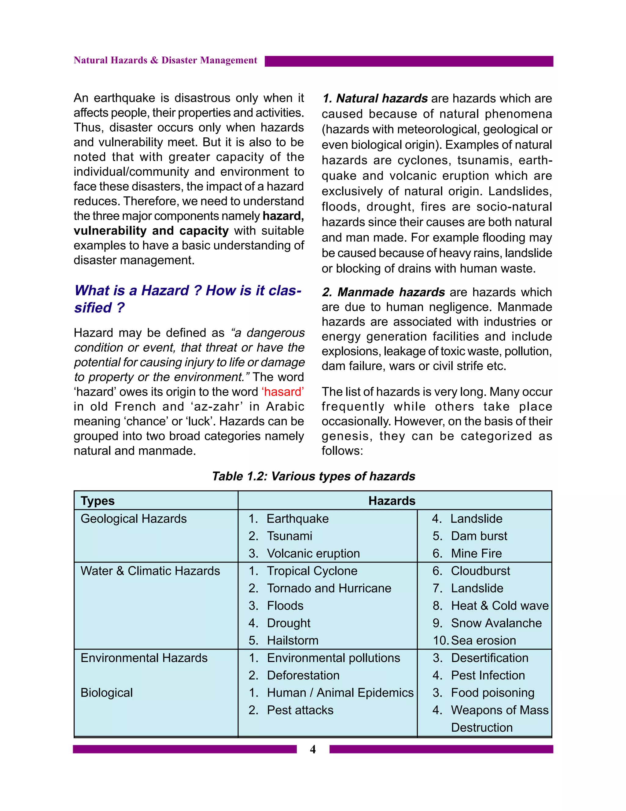 Natural hazards & disaster management | PDF
