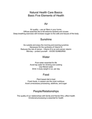 Natural Health Care Basics | PDF