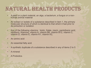 Natural Health Products Regulations | PDF