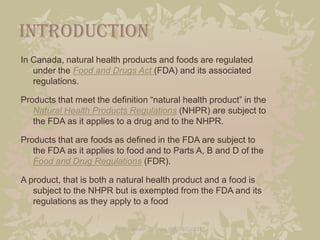 Natural Health Products Regulations | PDF