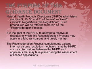 Natural Health Products Regulations (2) | PPT
