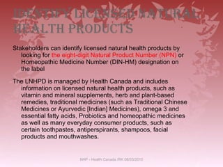 Natural Health Products Regulations (2) | PPT