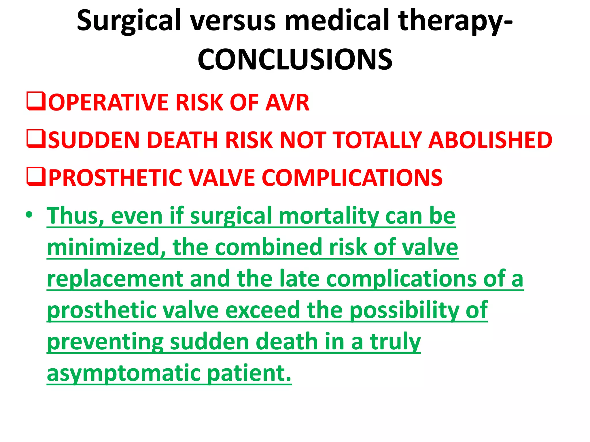 Natural history and treatment of aortic stenosis | PPTX