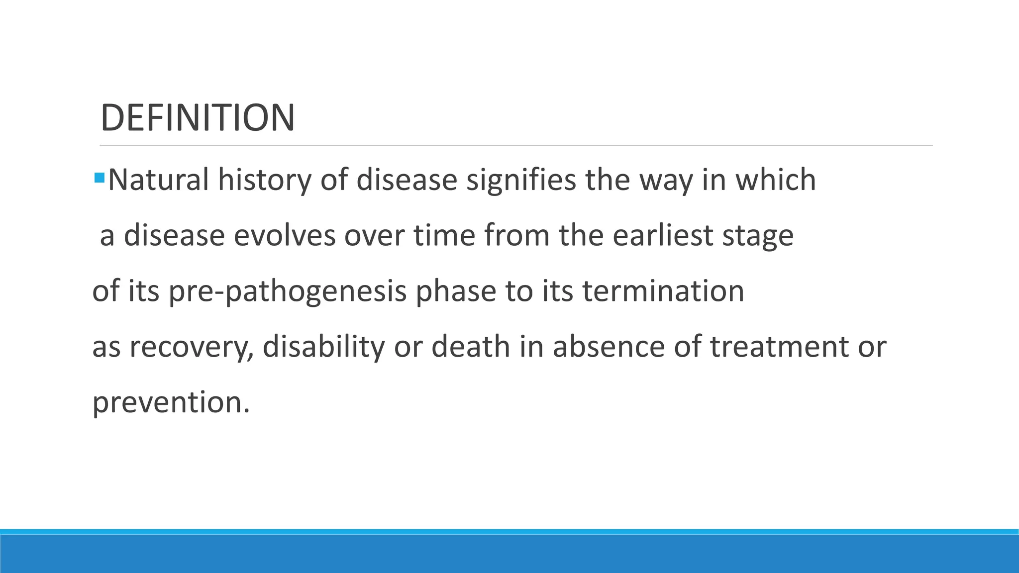Natural history of disease and levels of prevention | PPTX