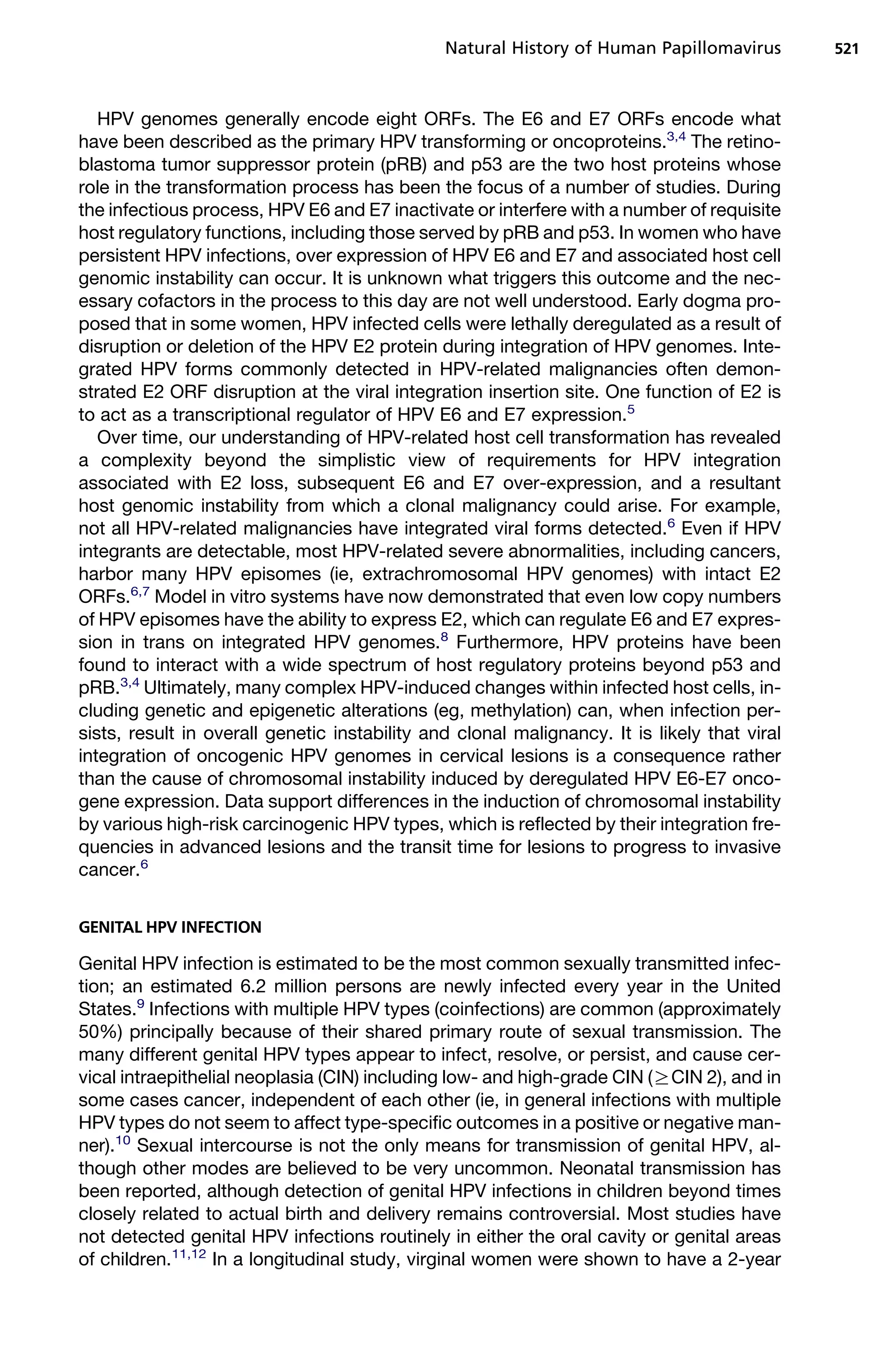 Natural history of human papillomavirus infections, cytologic and ...