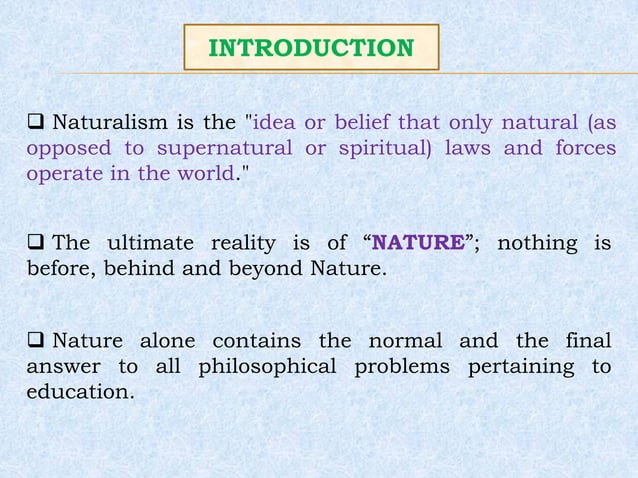 Naturalism philosophy | PDF | Primary Education | Education