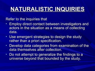 Naturalistic qualitative inquiry. | PPT