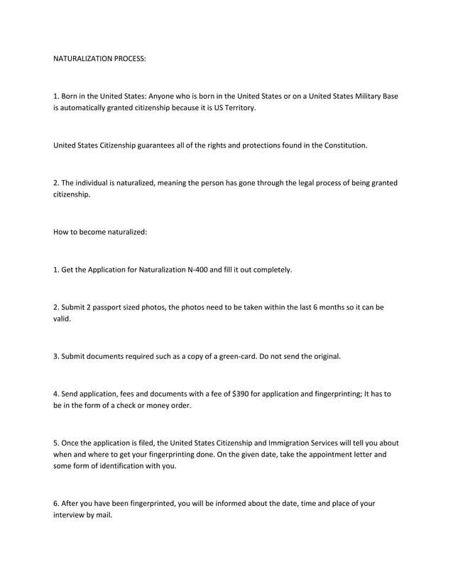 Naturalization process | PDF