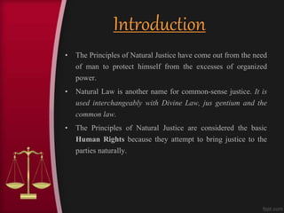 Principles of Natural Justice & The Indian Constitution. | PPTX