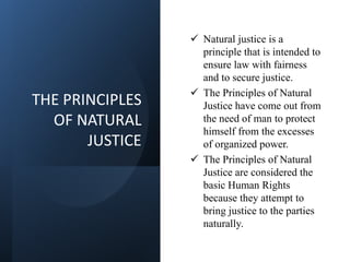 AUDI ALTERAM PARTEM: PRINCIPLES OF NATURAL JUSTICE | PPTX