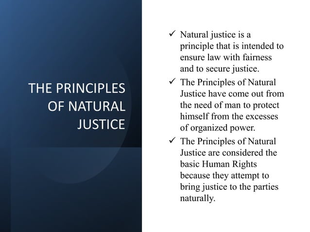 AUDI ALTERAM PARTEM: PRINCIPLES OF NATURAL JUSTICE | PPTX | Law