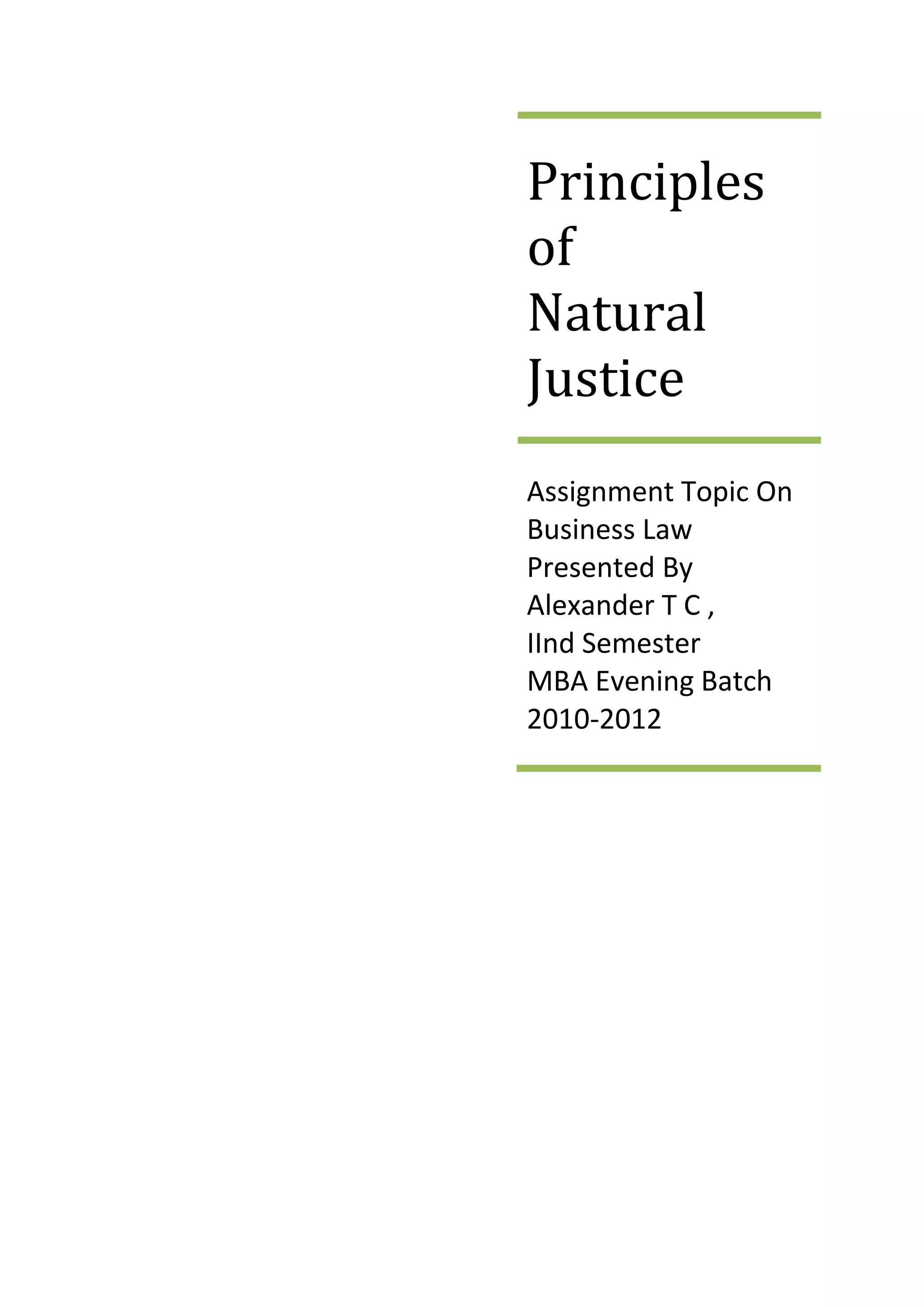 Natural Justice _Notes | PDF