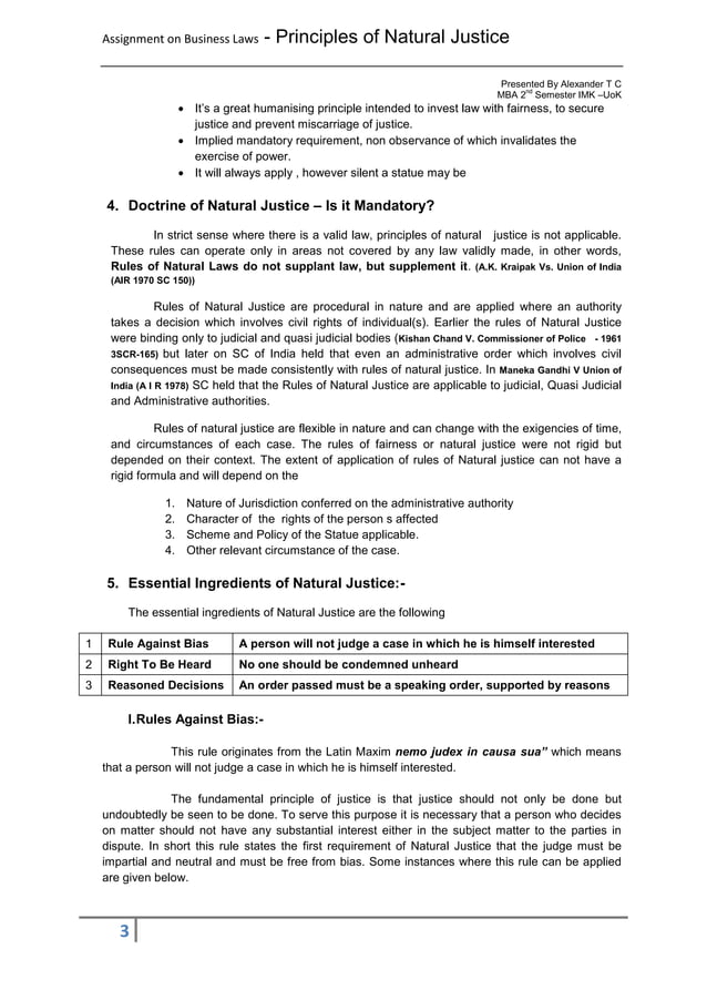 Natural Justice _Notes | PDF