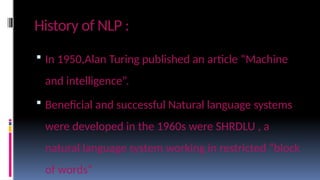 NATURAL LANGUAGE PROCESSING : A complete tool | PPTX